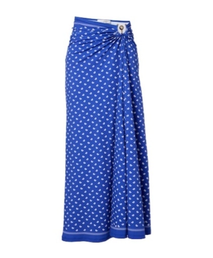 Christopher Esber Ruched Orbit Bandana Maxi Skirt - Blue