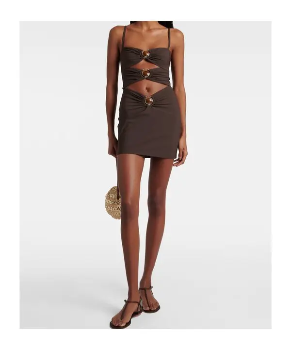 Christopher Esber Cutout Embellished Ring-detail Minidress