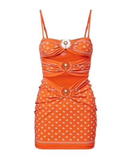 Christopher Esber Orbit Bandana Cutout Minidress - Orange