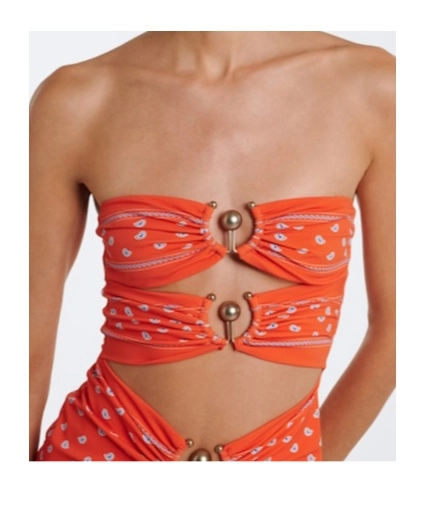 Christopher Esber Orbit Bandana Cutout Mini Dress - Orange