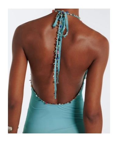 Christopher Esber Beach Quartz Halter Embellished Maxi Dress
