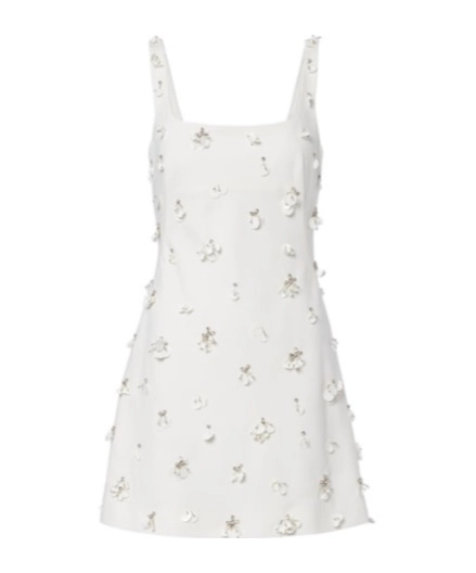 Simkhai Ziva Embellished Crepe Mini Dress - White