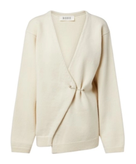 RÓHE Wool And Cashmere Wrap Cardigan - White