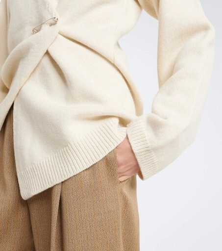 RÓHE Wool And Cashmere Wrap Cardigan With Safety Pin Detail