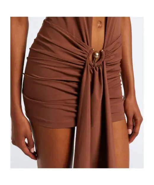 Christopher Esber Pierced Orbit Halterneck Jersey Minidress