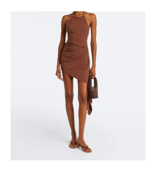 Christopher Esber Embellished Halterneck Jersey Minidress