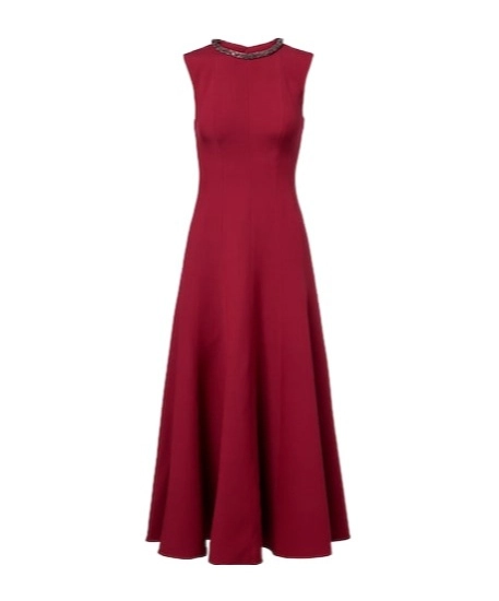 Roland Mouret Embellished Wool And Silk Midi Dress - Red