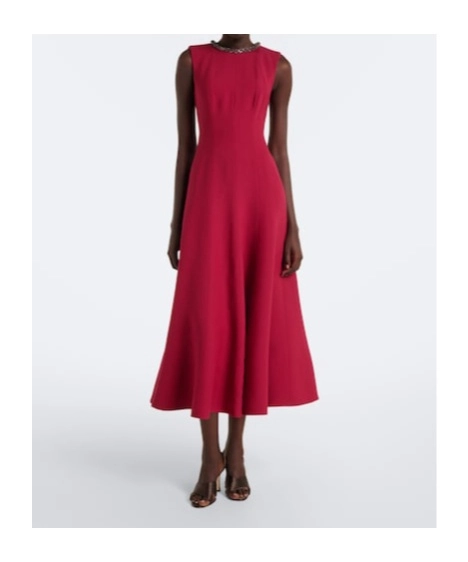 Roland Mouret Embellished Wool And Silk Midi Dress - Red