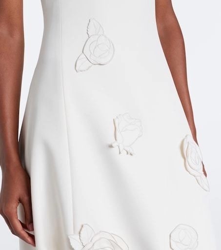 LEO Lin Floral Appliqué Midi Dress