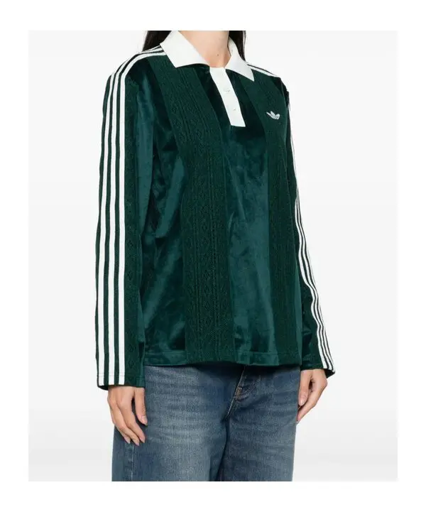 Adidas Winterised Three Stripe Soccer Polo Top