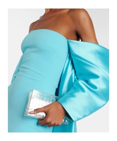 Solace Kyla Caped Twill And Crêpe Gown