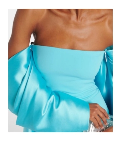Solace Kyla Caped Twill And Crêpe Gown