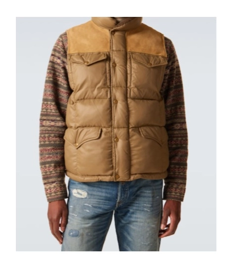 Ralph Lauren Leather-trimmed Ripstop Puffer Vest
