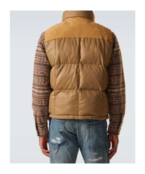 Ralph Lauren Leather-trimmed Ripstop Puffer Vest