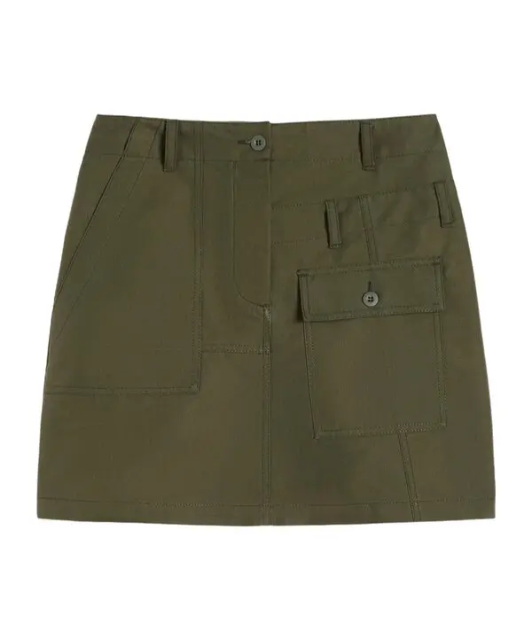 Max Mara Water-repellent Canvas Mini Skirt Kaki - Khaki