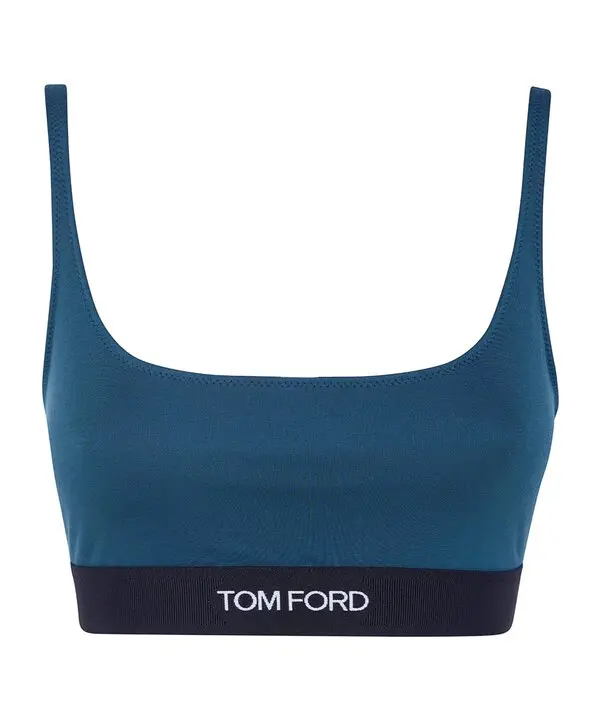 TOM FORD Logo Letter Sports Bra - Blue