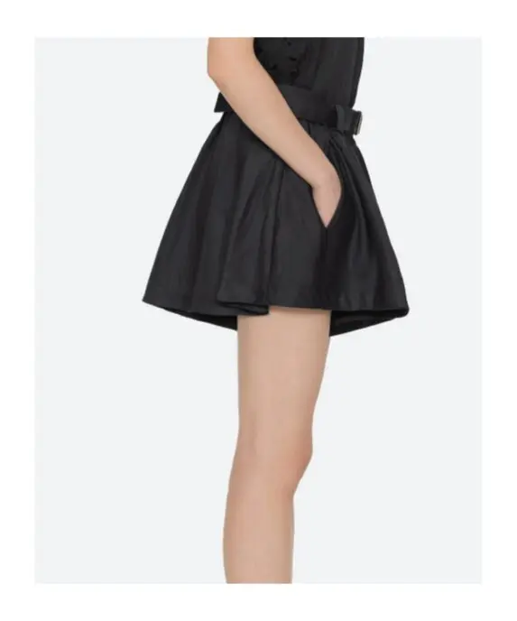 Sea Angelina Belted Shorts - Black