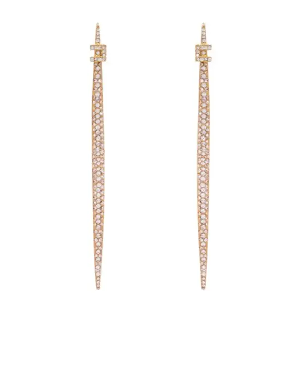 Elisabetta Franchi Crystal-embellished Drop Earrings - Yellow