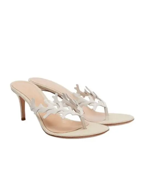 GIANVITO ROSSI Ocean 70 Leather Thong Sandals - Nude