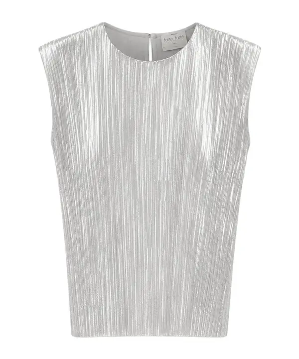 FORTE_FORTE Pleated Knitted Cover-up - Gray