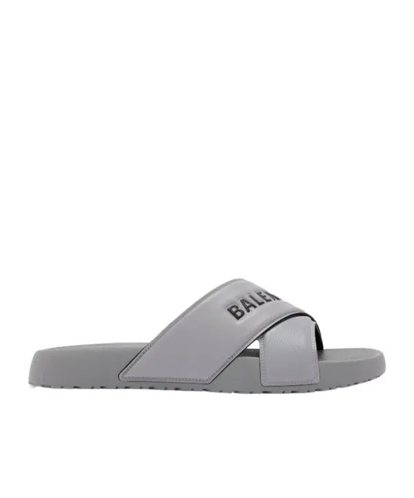Balenciaga Logo-embossed Crossover-strap Slippers