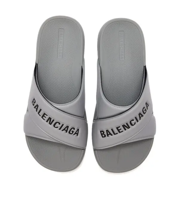Balenciaga Logo-embossed Crossover-strap Slippers