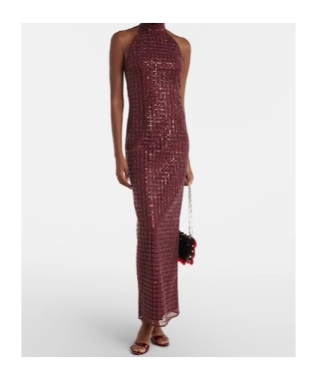 ROTATE BY BIRGER CHRISTENSEN Beaded Maxi Dress