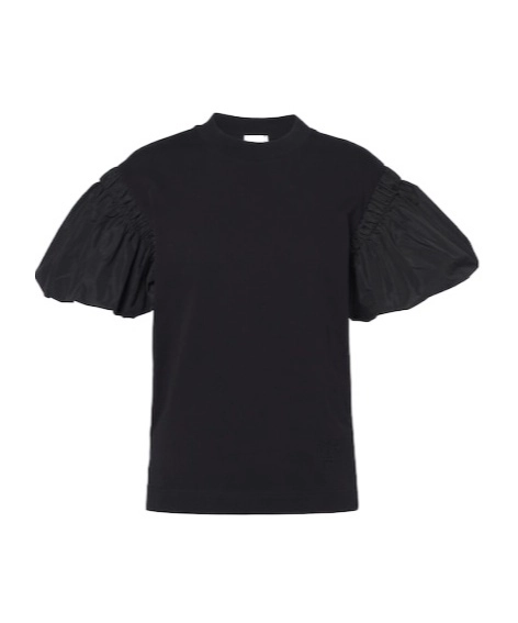PATOU Puff-sleeve Cotton Jersey T-shirt - Black