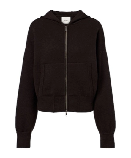 LISA YANG Lilia Cashmere Zipped Cardigan - Dark Oak