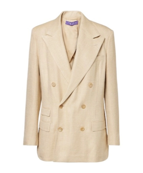 Ralph Lauren Silk And Linen-blend Blazer - Nude