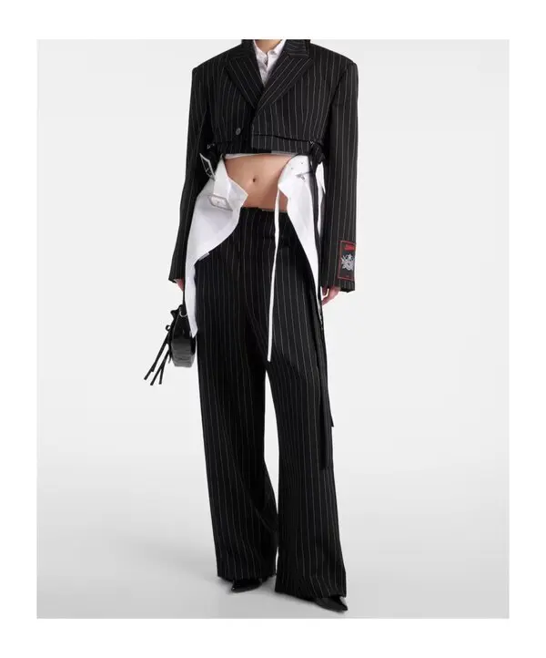 JEAN PAUL GAULTIER Pinstripe Cropped Blazer
