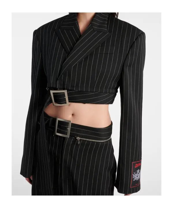 JEAN PAUL GAULTIER Pinstripe Cropped Blazer