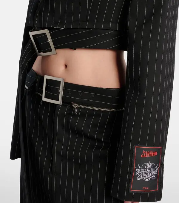 JEAN PAUL GAULTIER Pinstripe Cropped Blazer
