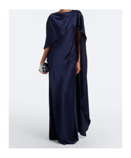 Simkhai Izel Asymmetric Caped Satin Gown