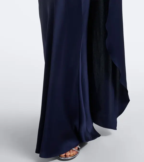 Simkhai Izel Asymmetric Caped Satin Gown