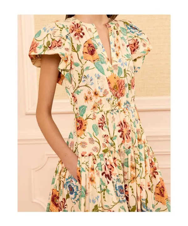 Ulla Johnson Multicolor Pleated Midi Dress