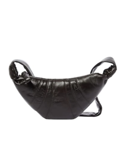 LEMAIRE Croissant Small Leather Shoulder Bag - Black