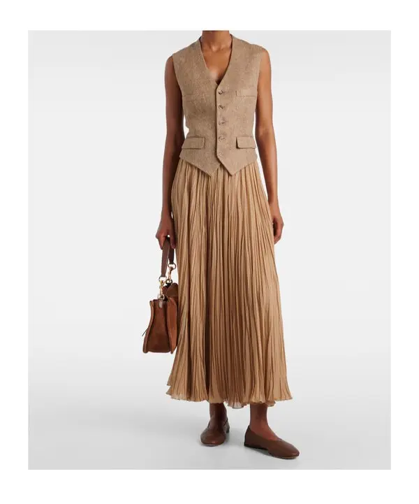 Ralph Lauren Holland Linen Tweed Vest - Nude
