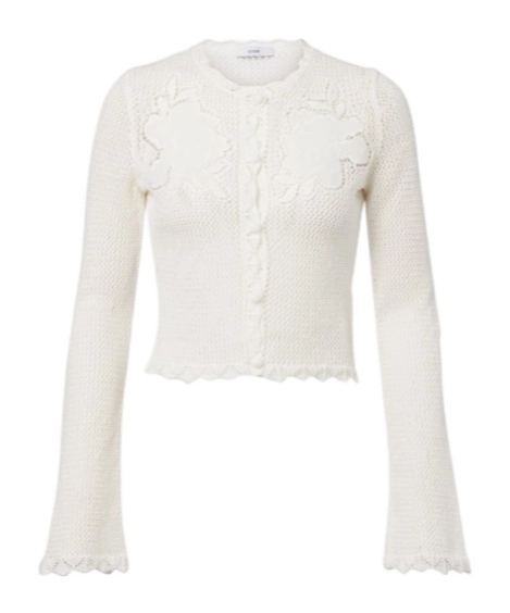 Erdem Embroidered Cotton Cardigan