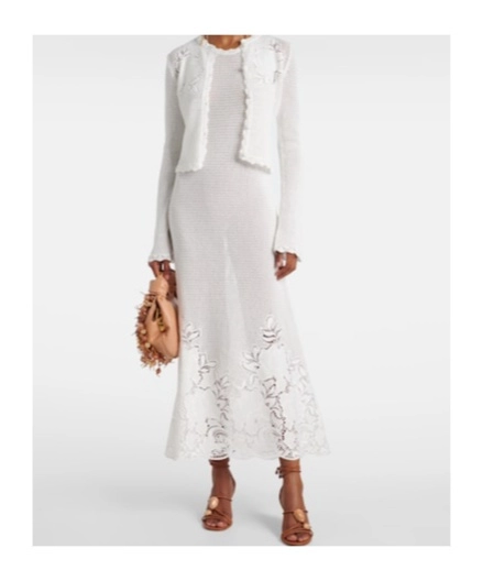 Erdem Embroidered Cotton Cardigan