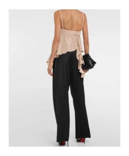 Victoria Beckham Asymmetrical Silk-crepe Top