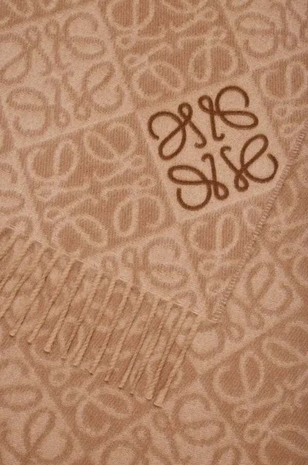 Loewe Monogram Jacquard Fringed Scarf