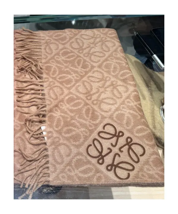 Loewe Monogram Jacquard Fringed Scarf