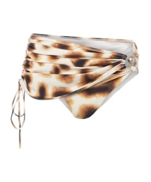 Christopher Esber Orbit Ruched Animal-print Bikini Bottoms - Leopard Color