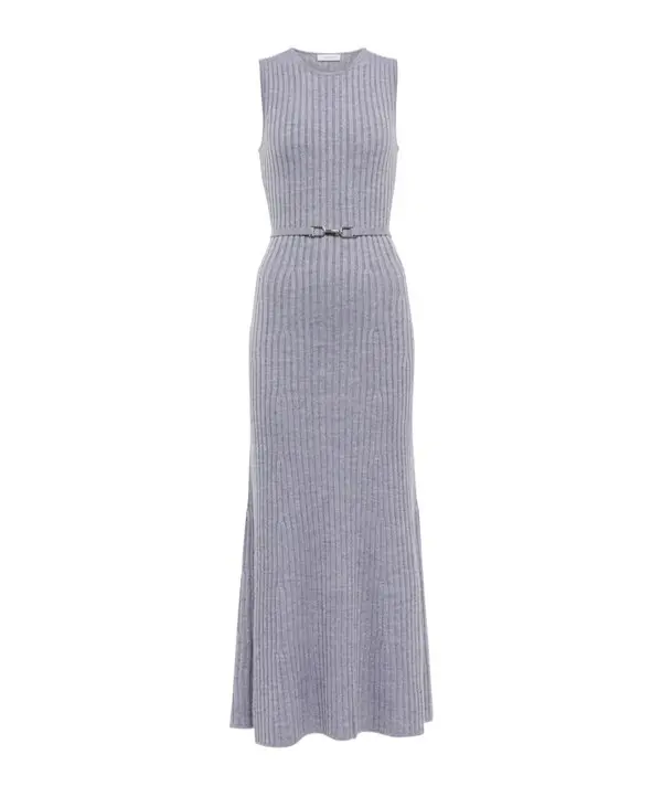 Gabriela Hearst Meier Ribbed Knit Midi Dress