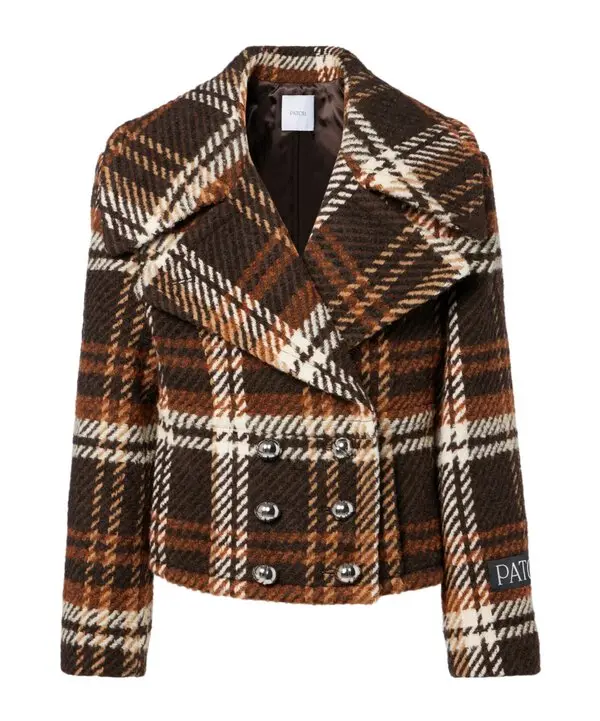 PATOU Check Double-breasted Casual Jacket