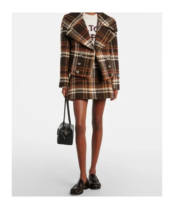 PATOU Check Double-breasted Casual Jacket