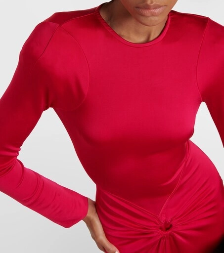 Victoria Beckham Gathered Jersey Maxi Dress With Open Back