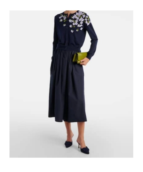 Carolina Herrera Embroidered Silk And Cotton Cardigan - Black