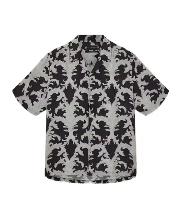 ALLSAINTS Motif Short Sleeve Shirt - Black
